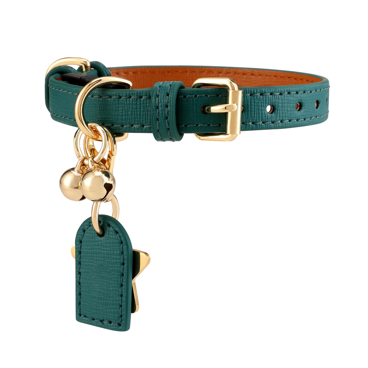 Luxury Leather Cat Collar | Emerald Green & Brown - Design in Australia ...